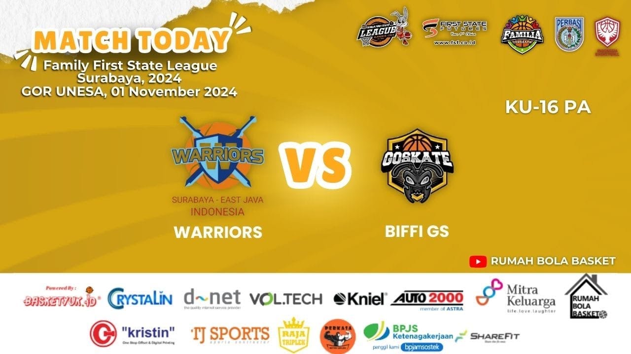 WARRIORS VS BIFFI GS - KU-16 Putra - FFS LEAGUE 2024 - YouTube