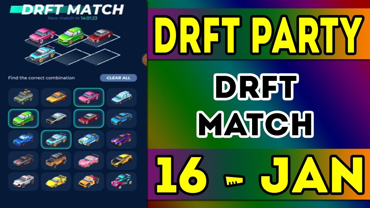 DRFT Party DRFT Match 16 January 2025 | Today drft Promo Code | DRFT ...