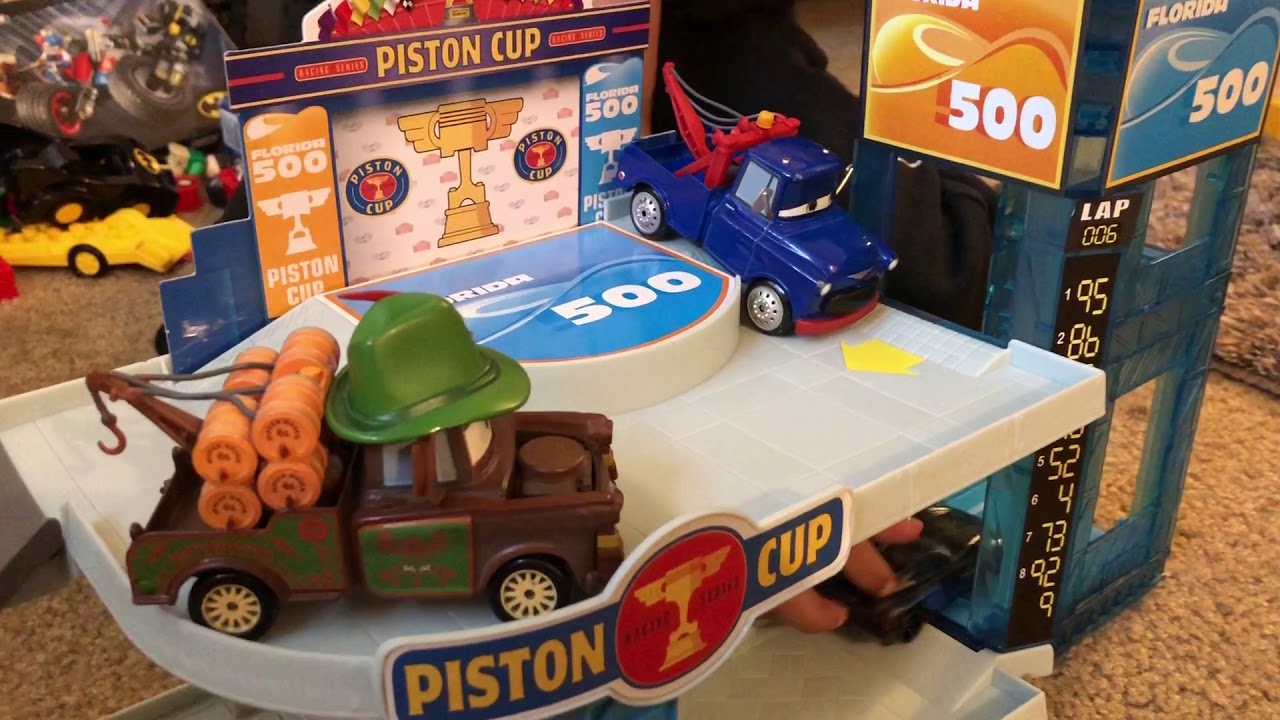 Building And Playing Disney’s Pixar Cars Florida 500 Racing Garage ...