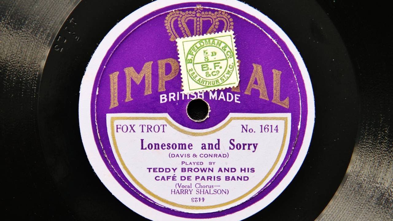 Teddy Brown and His Cafe de Paris Band - Lonesome and Sorry (1926 ...