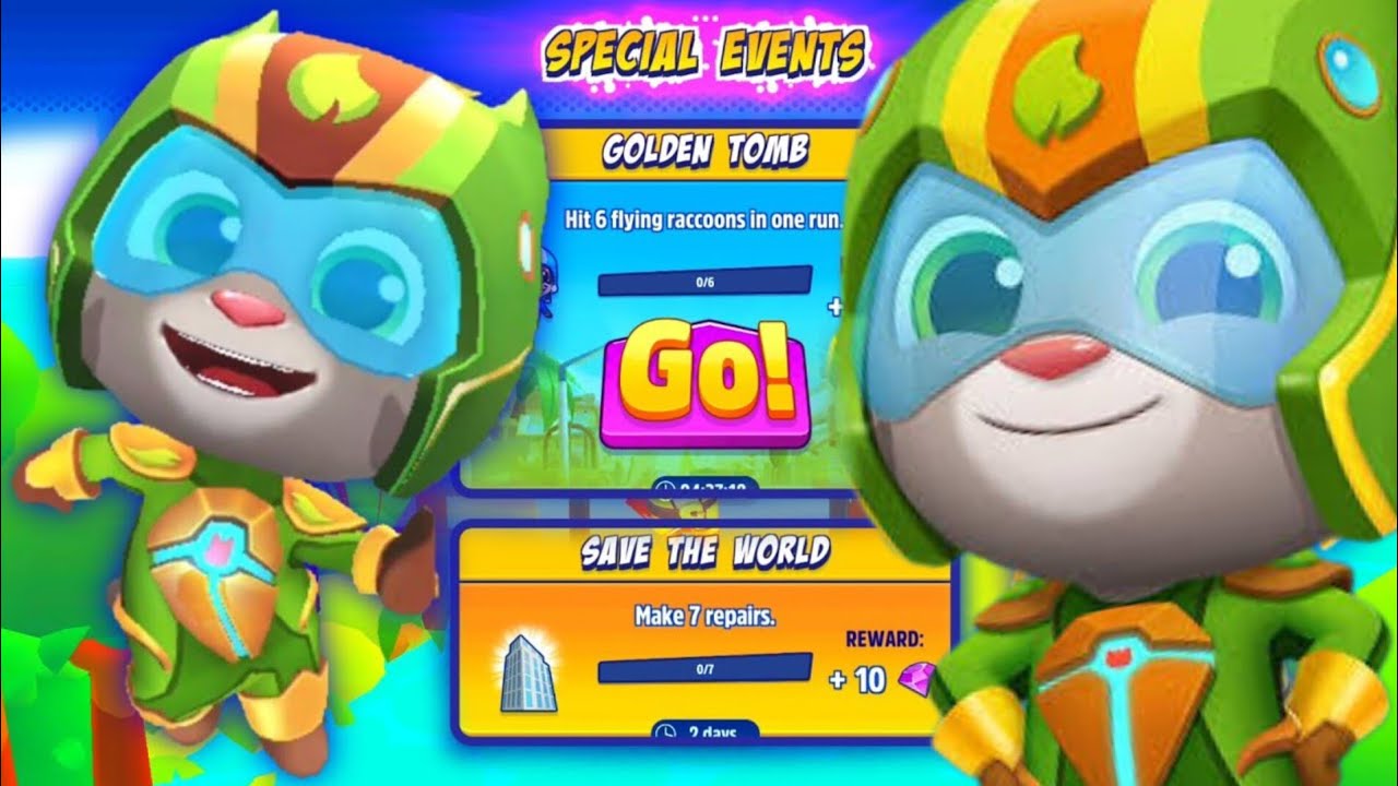 Talking Tom Hero Dash Special Event|Golden Tomb Mission 4|Planet Power ...