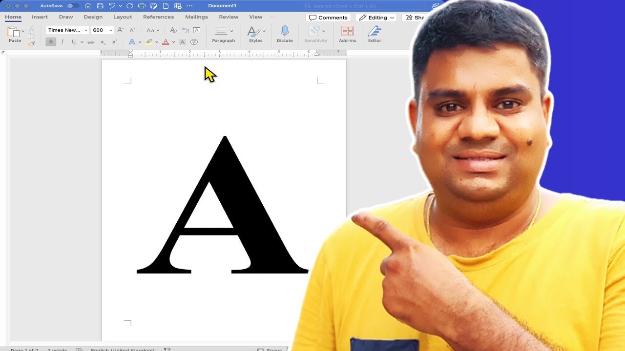 How to write Big Size Letters in Word - YouTube