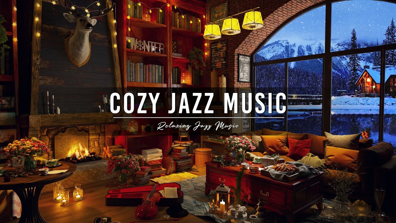 Cozy Jazz Music & Bookstore Cafe Ambience with Relaxing Smooth Piano ...