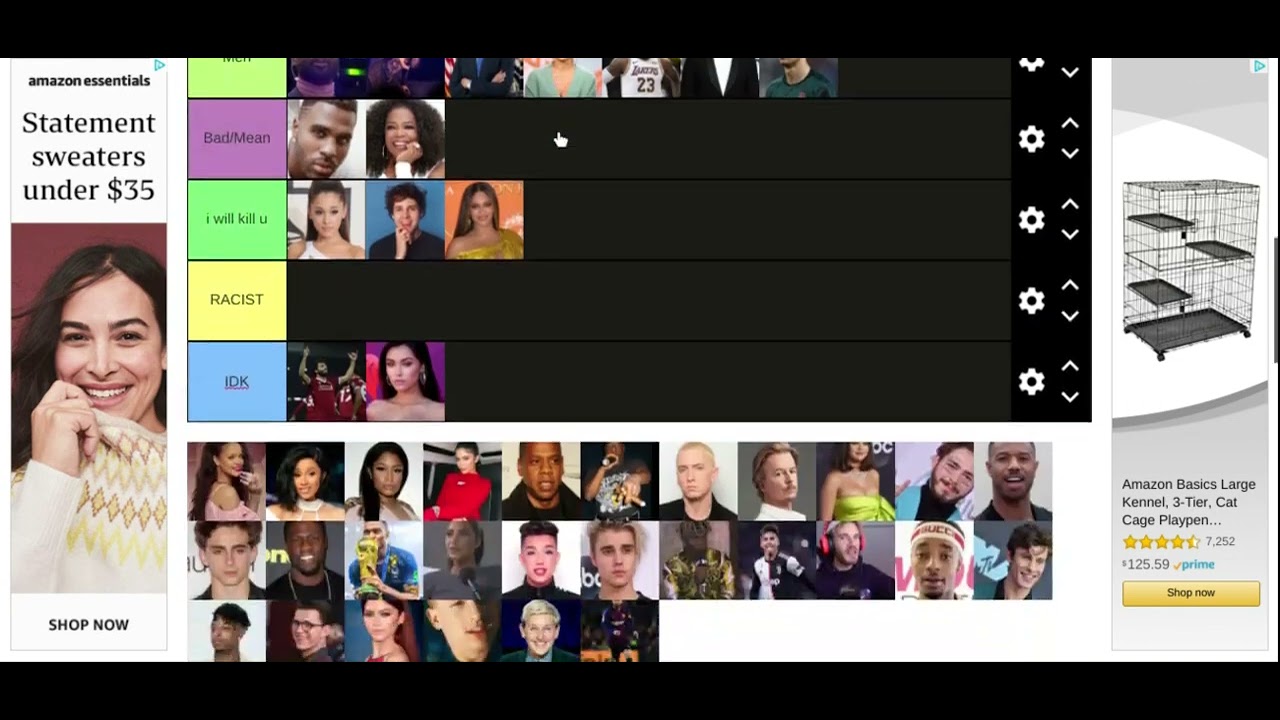 Rating Celebrities (Tier List) - YouTube
