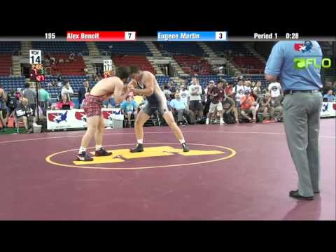 Junior 195 - Alex Benoit (Illinois) vs. Eugene Martin (South Dakota ...