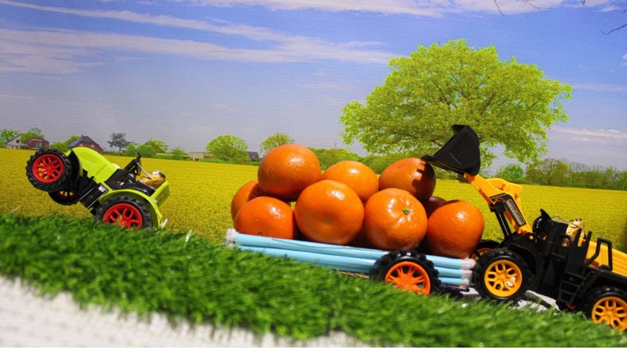 topmost creative DIY mini tractor Orange Farming Pough machine ...