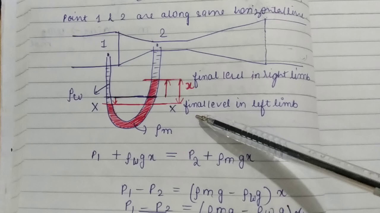 Calculation of differential head in venturimeter problems part 2 of 2 ...