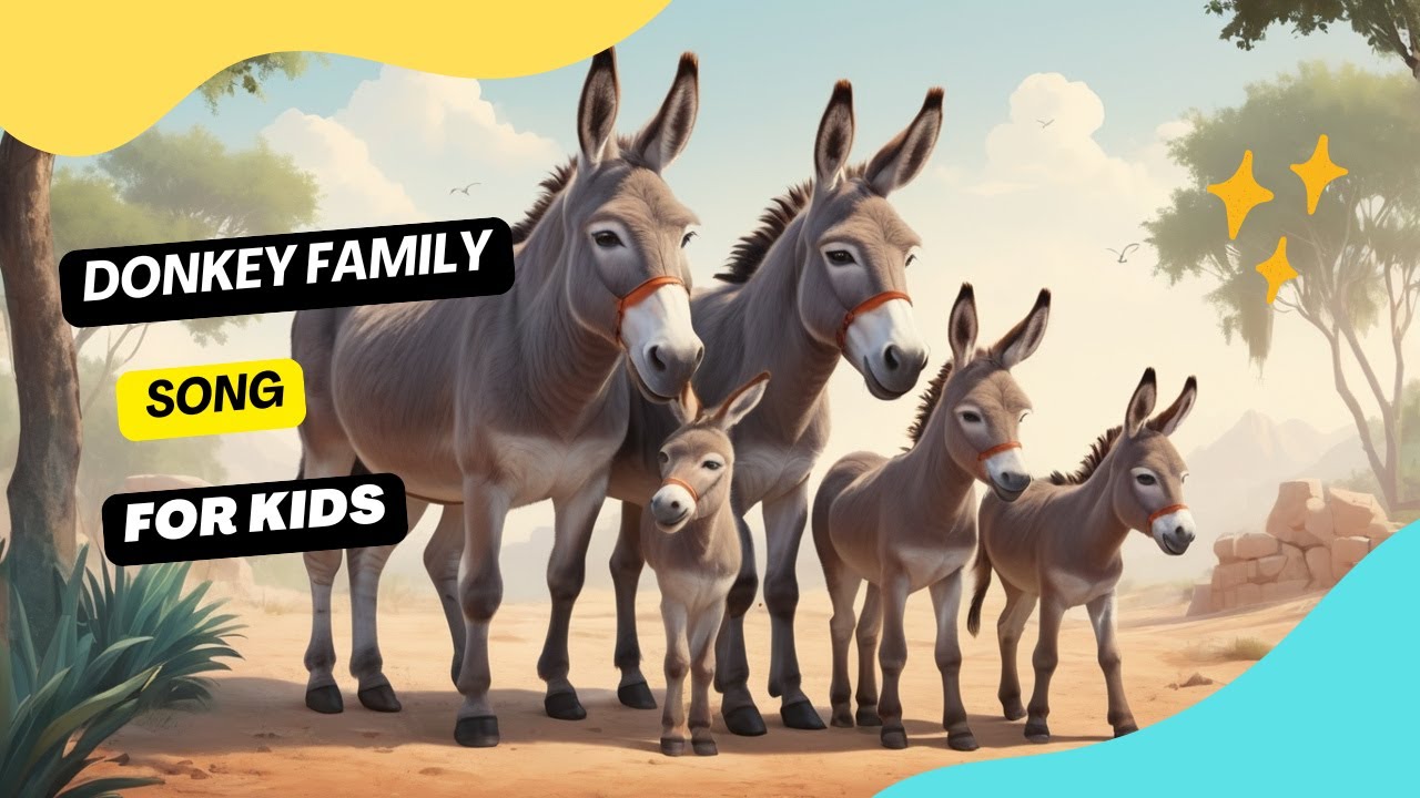 Donkey Family Song for Children - YouTube