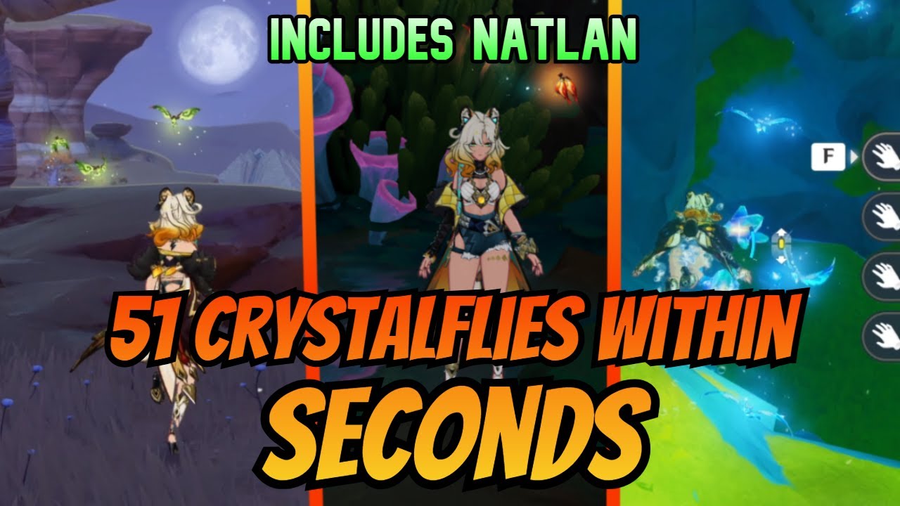 51 Crystalflies Next To Waypoints【V5.2】 Genshin Impact Locations - YouTube