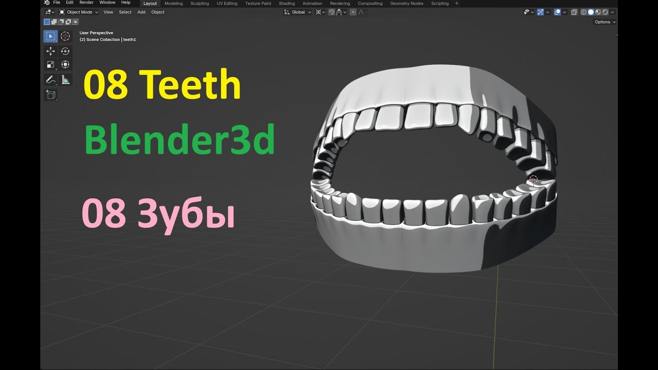 08 Modeling character in blender. Teeth #showreel #3dmodeling #cgi ...