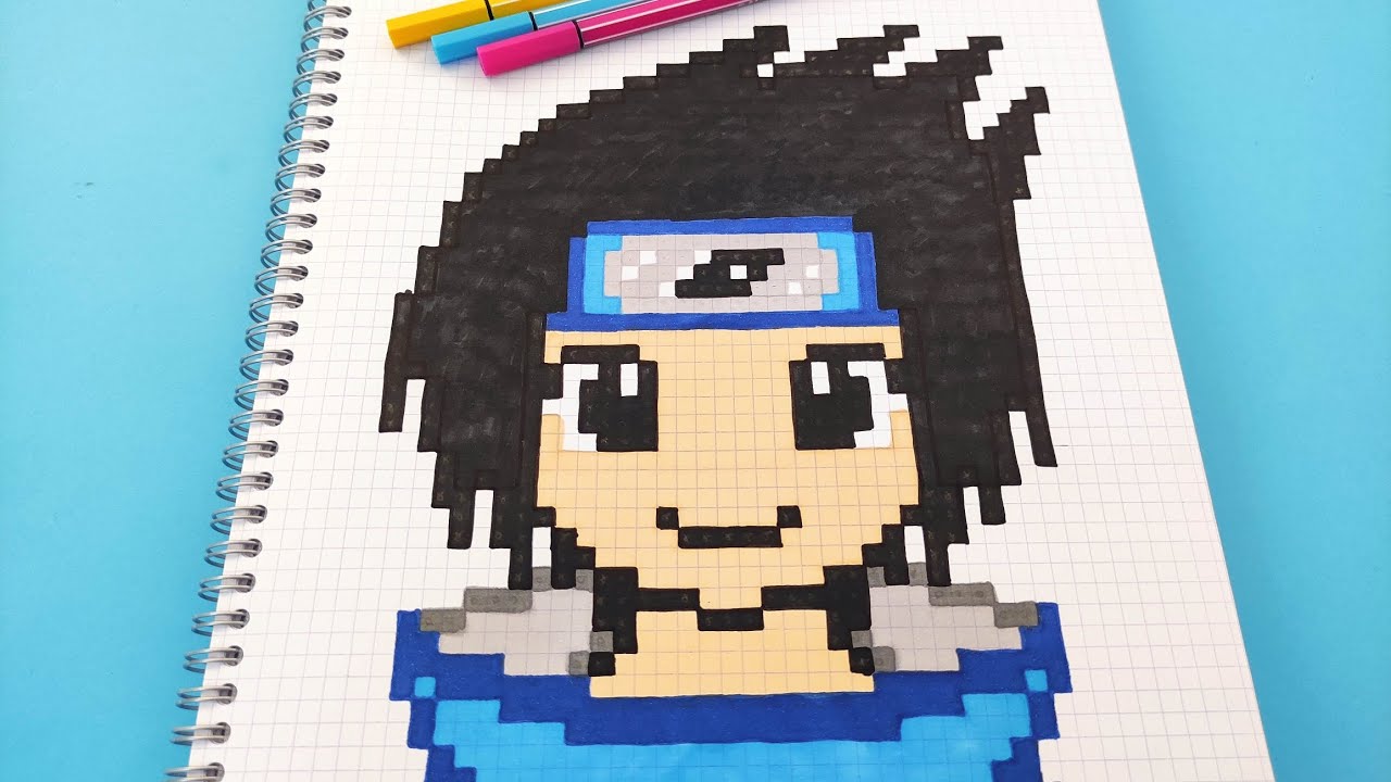 TUTO PIXEL ART - Comment dessiner Sasuke en pixel - YouTube