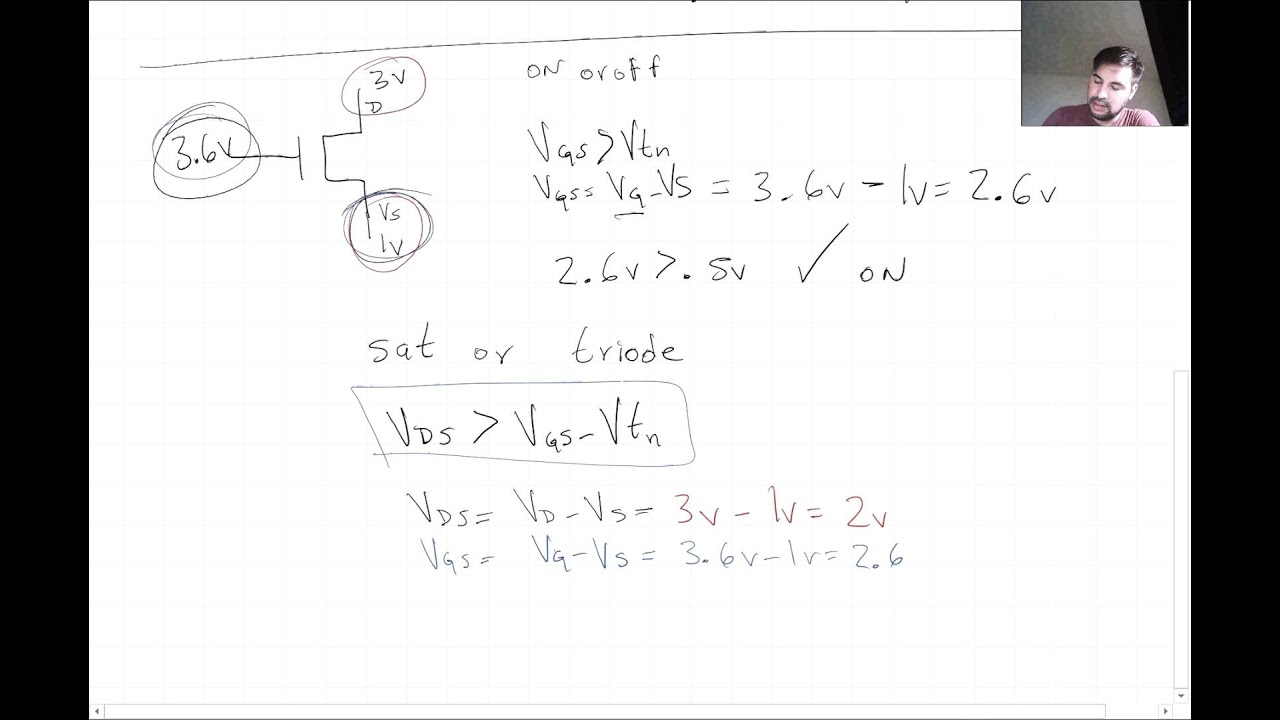 Lecture 2 - CMOS NMOS operation (on off, saturation triode) - YouTube