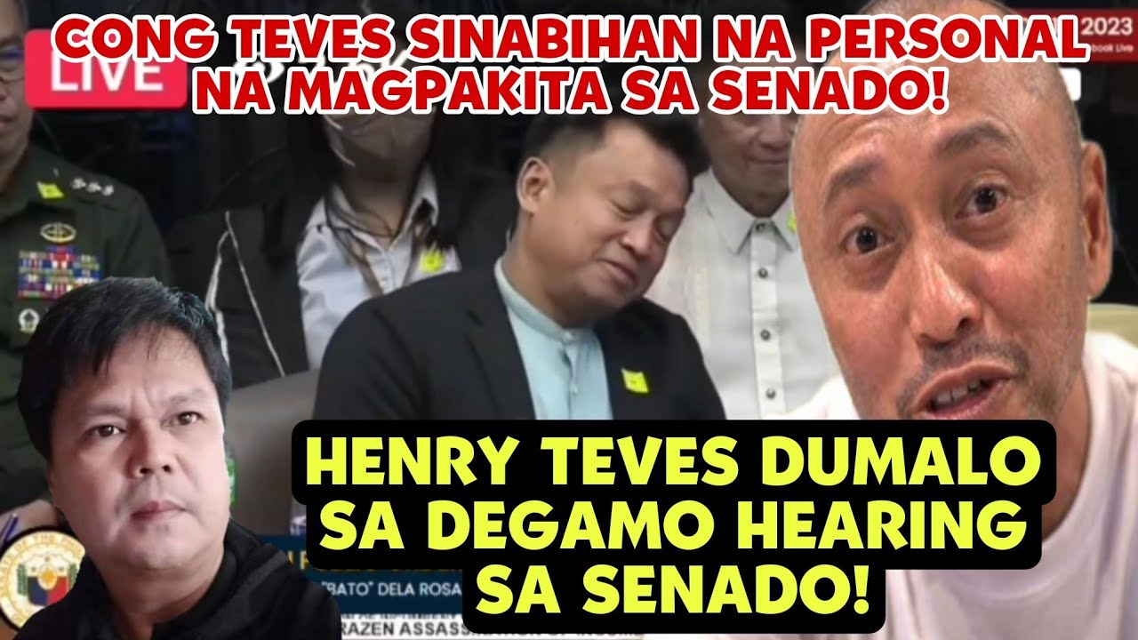 HENRY TEVES DUMALO SA DEGAMO SLAY HEARING! ARNIE TEVES PINAPAHARAP NG ...