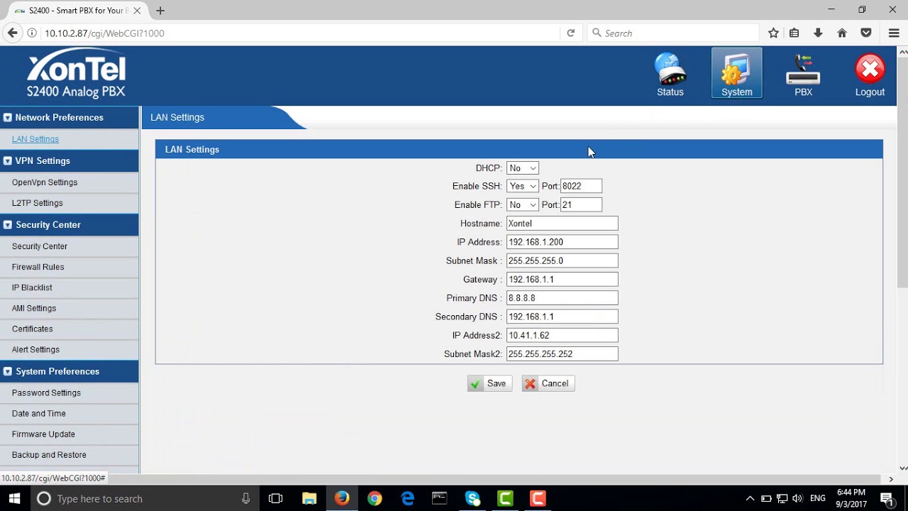 Change admin password in S2400 PBX _زونتل - YouTube