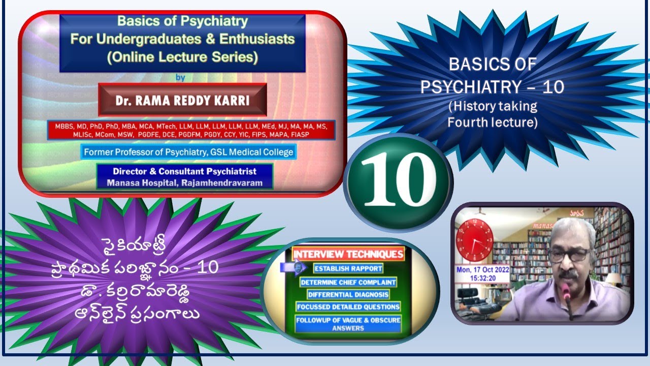Basics of Psychiatry - 10 by Dr. Rama Reddy Karri డా. కర్రిరామారెడ్డి ...