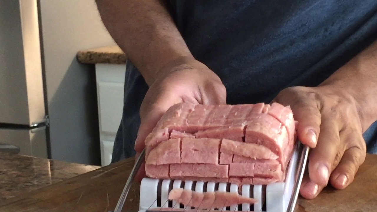 Keto Snacks - Spiced ham (SPAM) and how to cut it. - YouTube