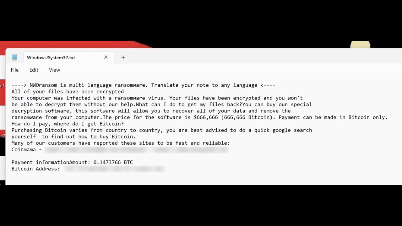 NWOransom ransomware (.sub_to_crypto_nwo virus) - how to remove? - YouTube