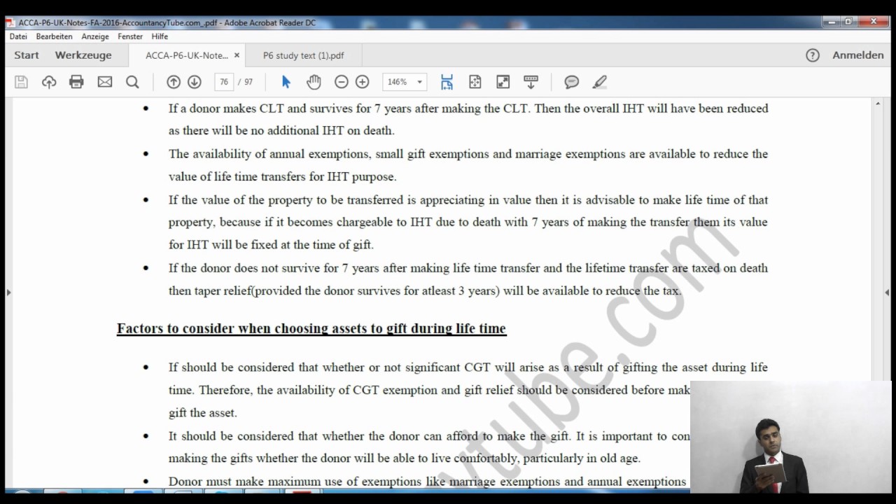 ACCA P6 UK | Inheritance Tax (4) AccountancyTube.com - YouTube