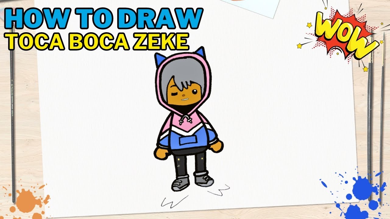 How to Draw A Toca Boca Zeke Easy for Beginners | Game Drawing Tutorial ...