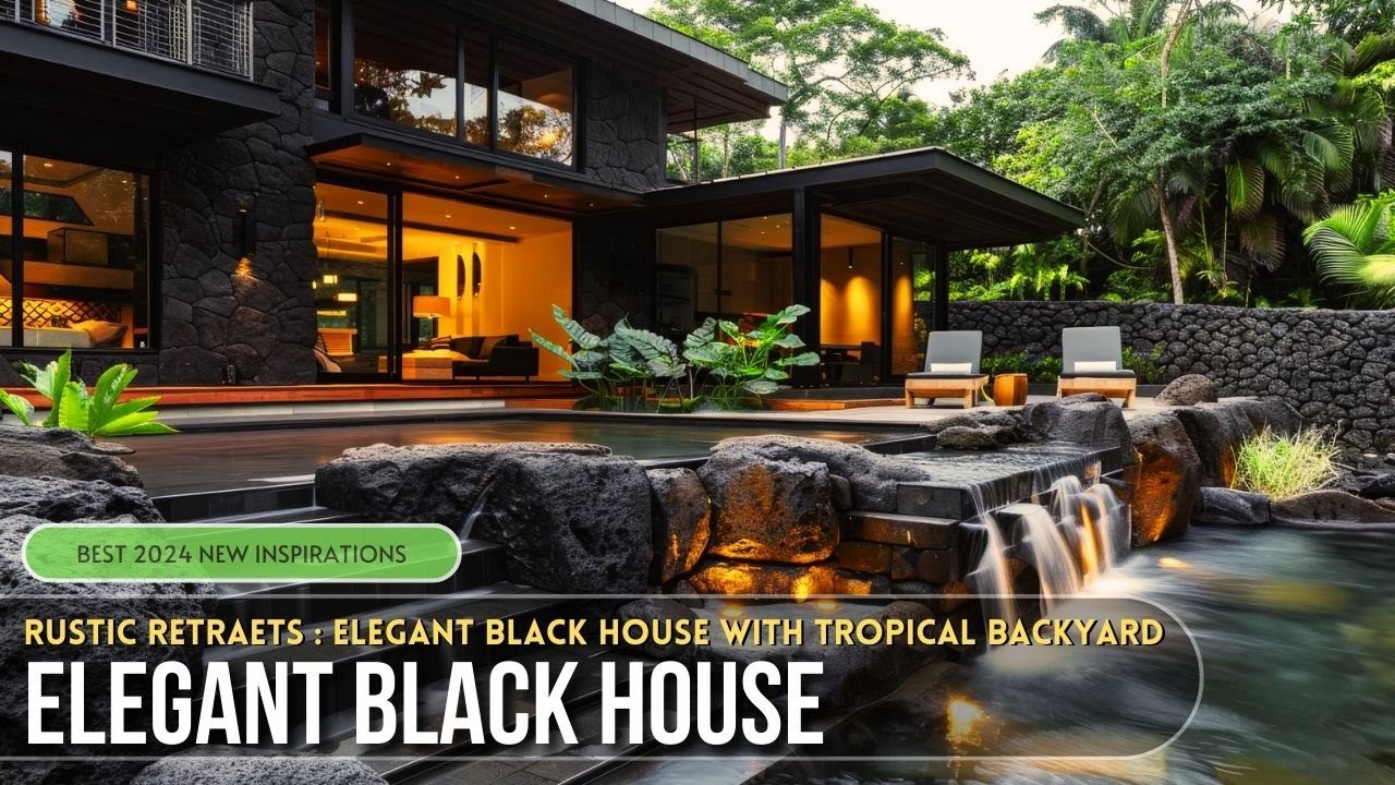 Rustic Retreats: Elegant Black House with Tropical Backyard - YouTube