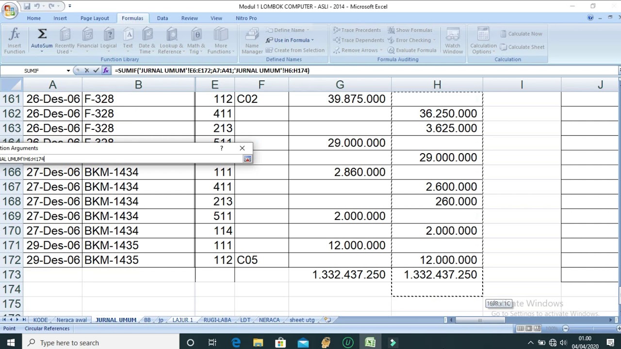 Cara Cepat dan Mudah Membuat Neraca Lajur dengan EXCEL - YouTube