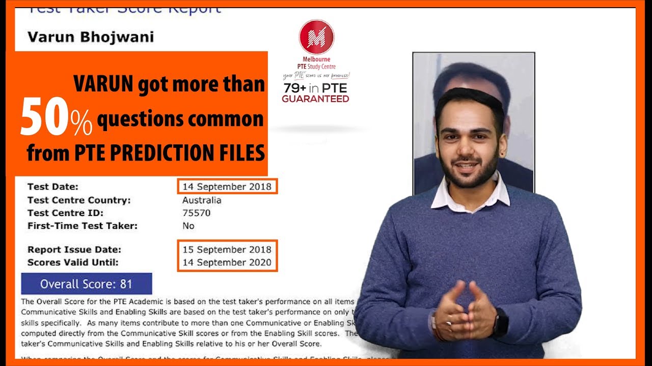 How VARUN got more than 50% questions common from our PTE PREDICTION ...
