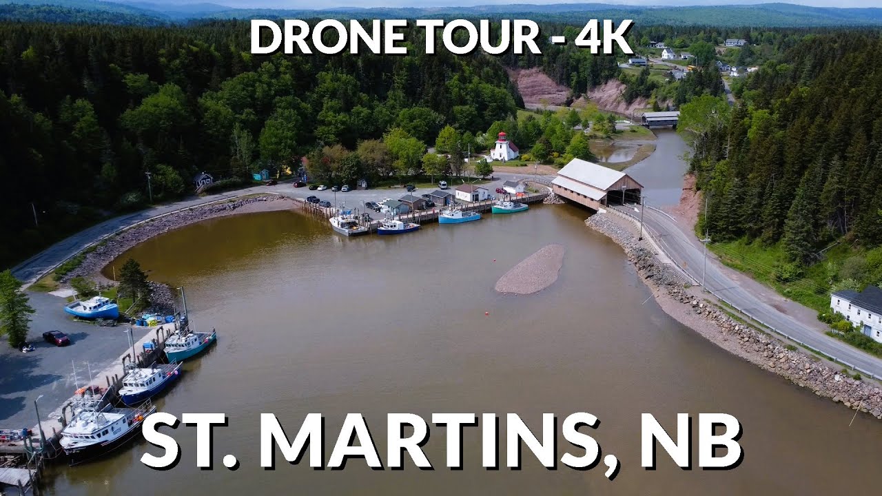 Drone Tour: St. Martins, New Brunswick - YouTube