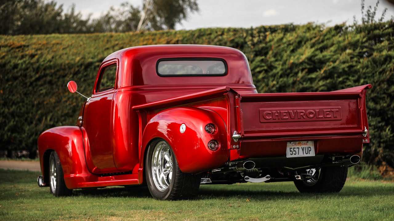 Candy Red 1952 Chevrolet 3100 Stepside Pickup Truck Hot Rod - YouTube