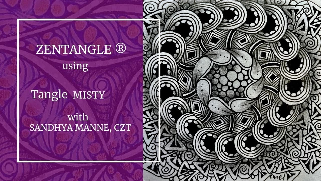 Zentangle® Mini Project with Tangle MISTY beginners tutorial - YouTube