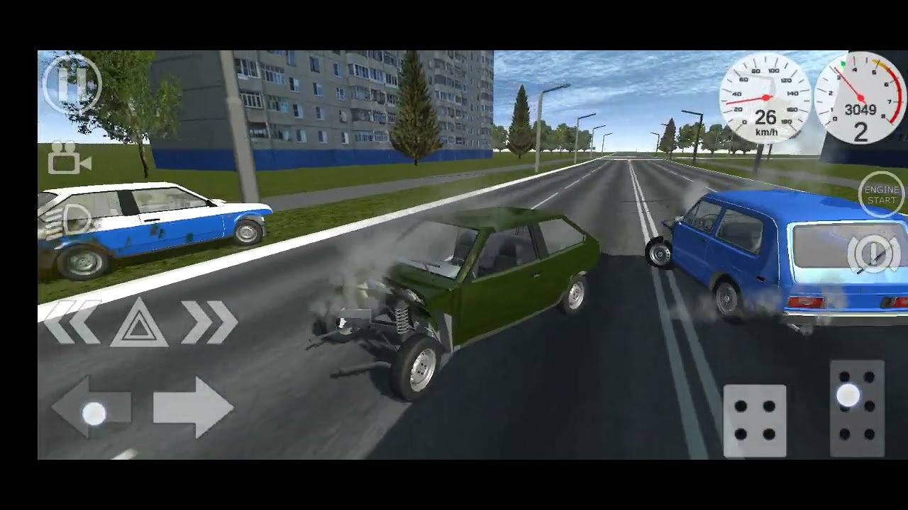 Simple Car Crash Physics Simulator cop chase 27 - YouTube