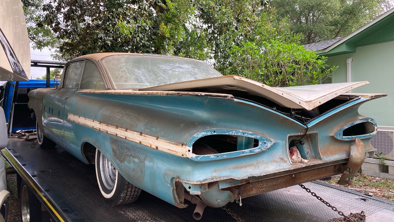 WOW! Cali-1959 IMPALA SPORT COUPE ORIGINAL PATINA BARN FIND - YouTube