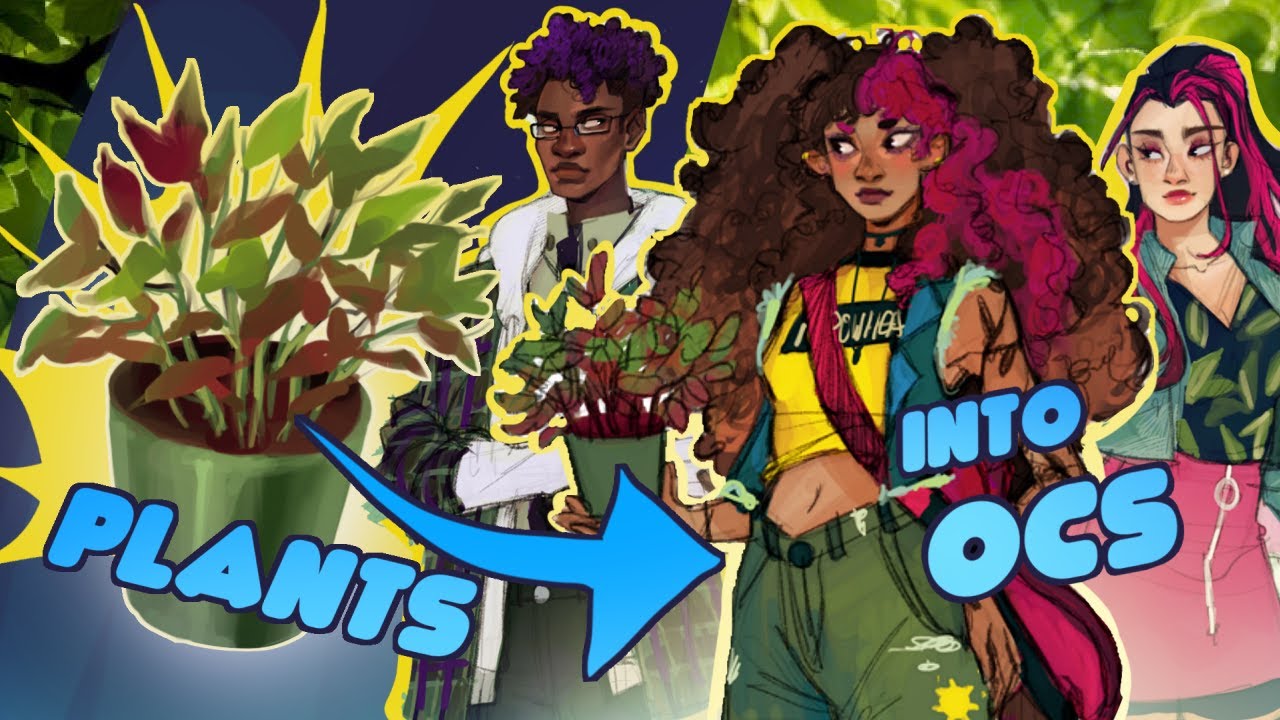 TURNING MY HOUSEPLANTS INTO CHARACTERS 🌿 (Character Design Challenge ...