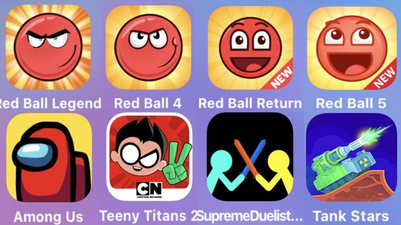 Red Ball Legend,Red Ball 4,Red Ball Adventure,Red Ball 5,Among Us,Teeny ...