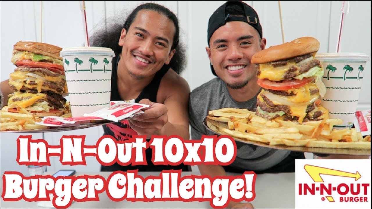 In-N-Out 10x10 BURGER CHALLENGE! 10 PATTIES EACH | MUKBANG - YouTube