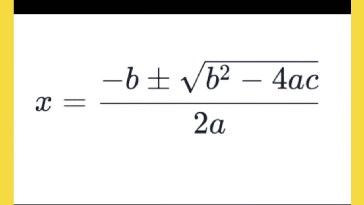 quadratic formula || proof || by completing square - YouTube