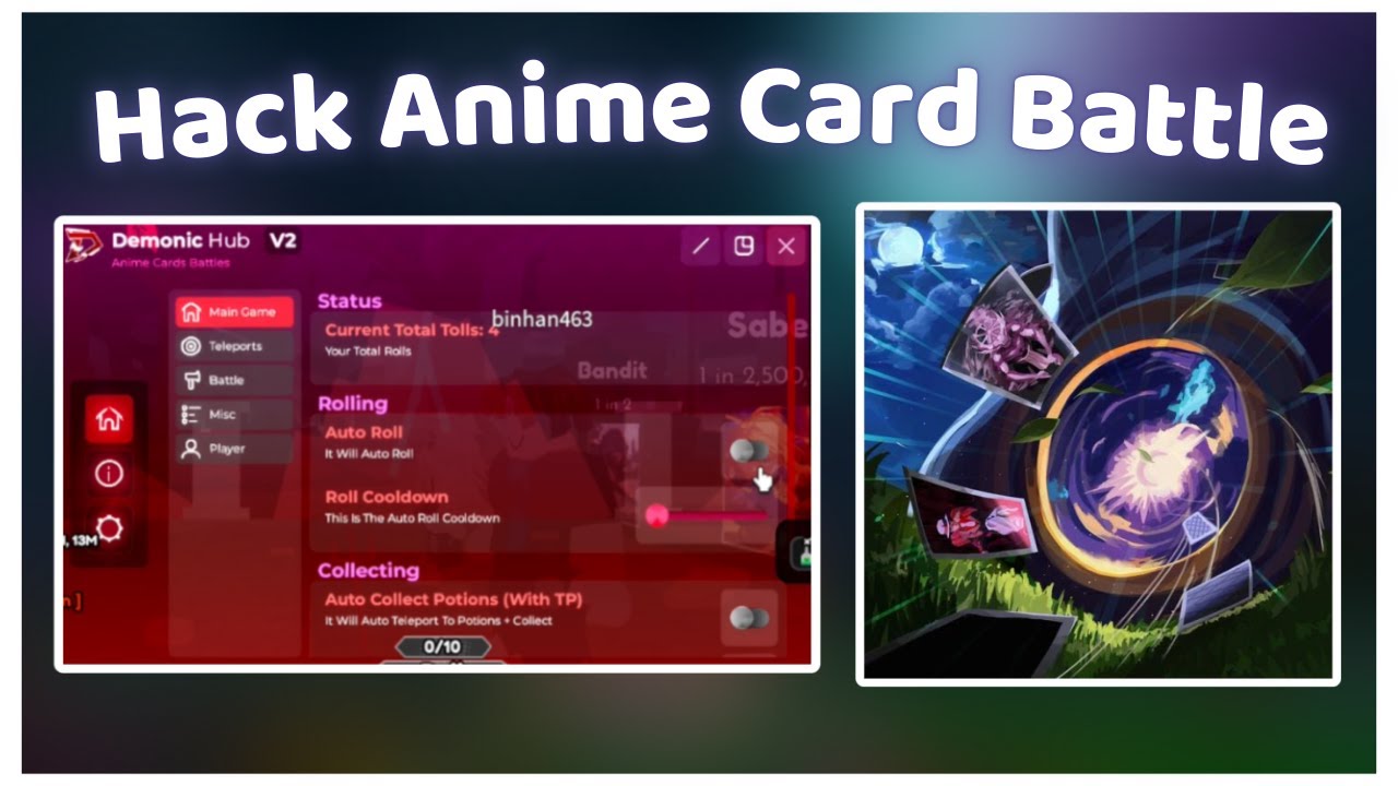 Cách Hack Anime Card Battle Trên Điện Thoại Auto Roll, Auto Battle ...