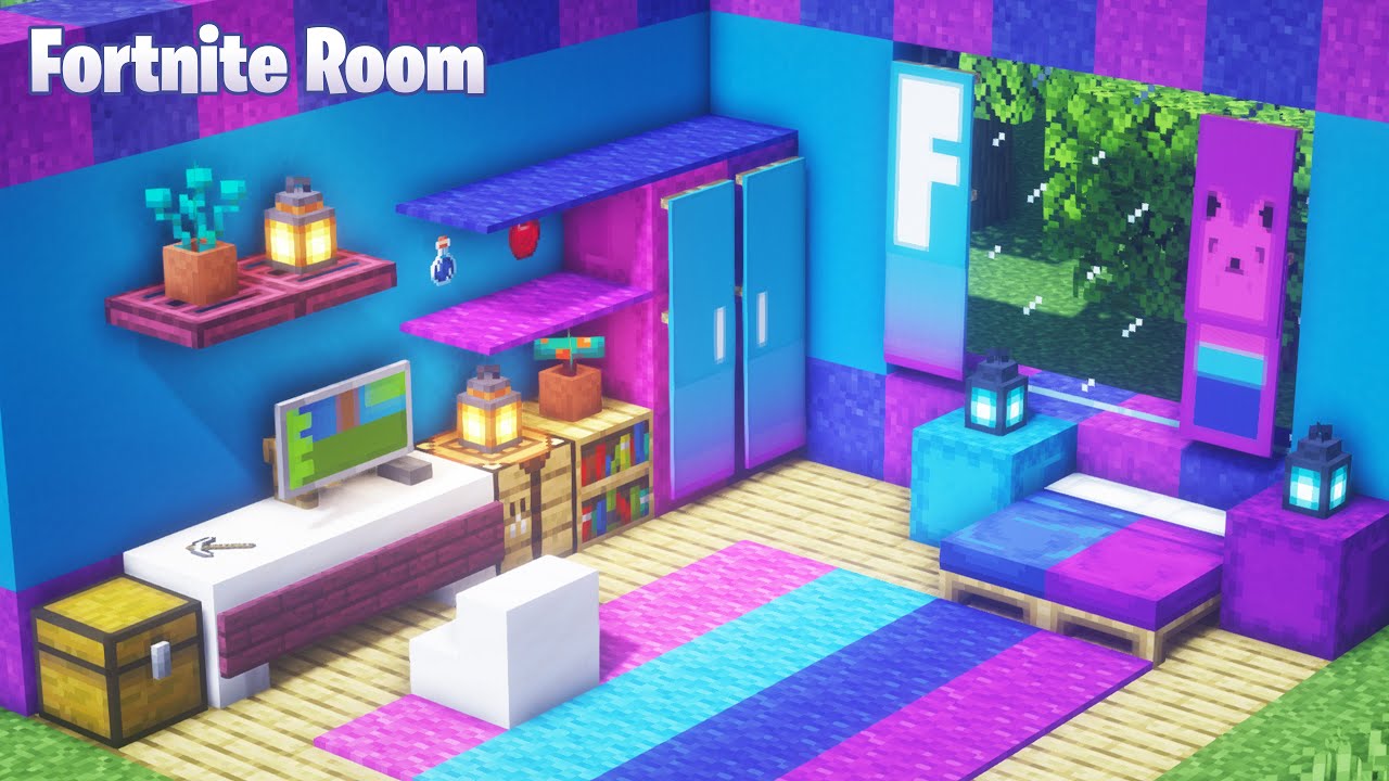 Minecraft: Fortnite Room 🏆 || How to build - Tutorial #19 - YouTube