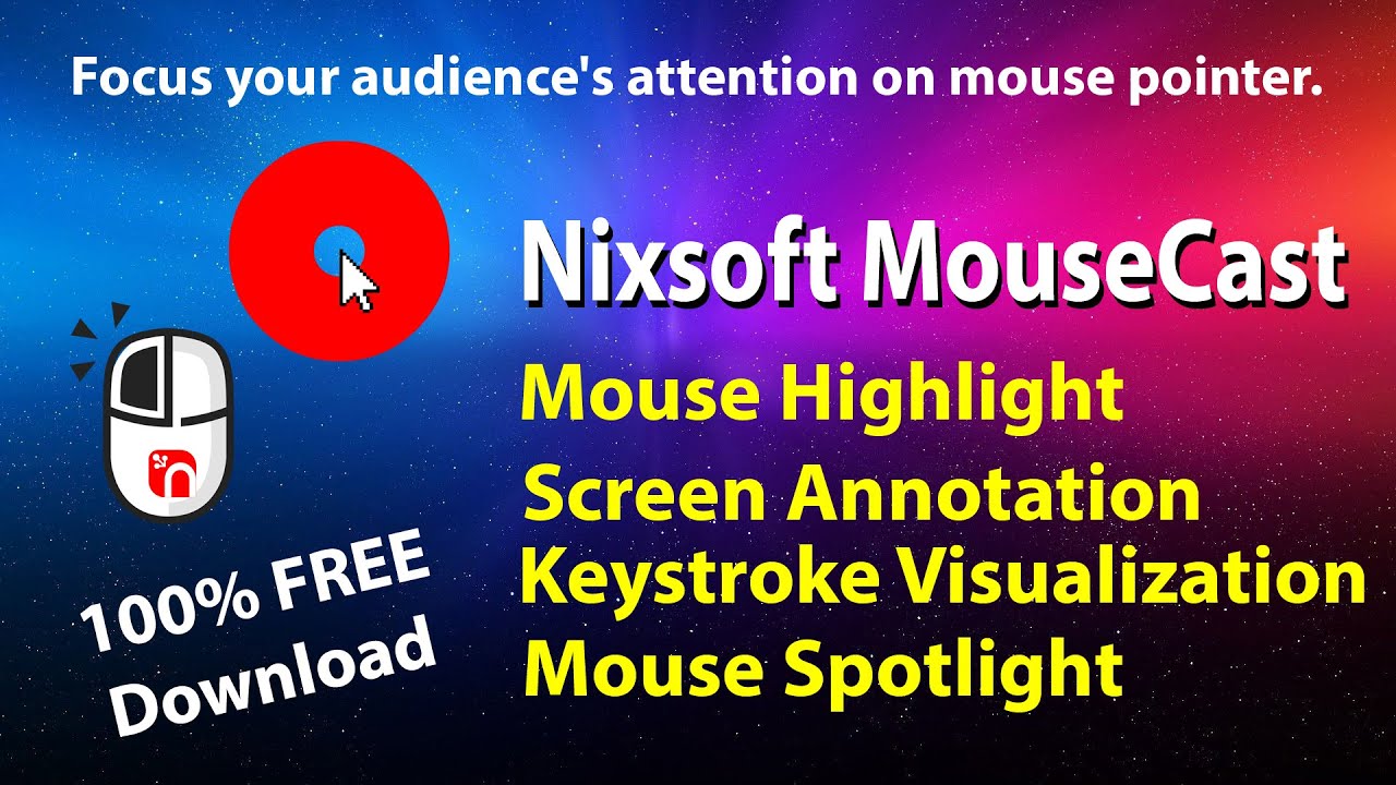Nixsoft MouseCast | #mouse highlight #keystrokes visualization # ...