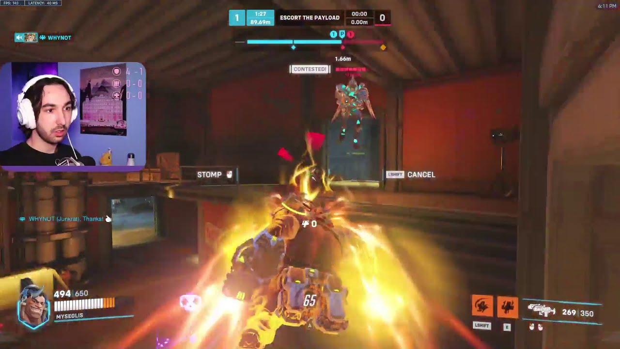 Stunning a Pharah with Mauga's Overrun | Overwatch 2 - YouTube