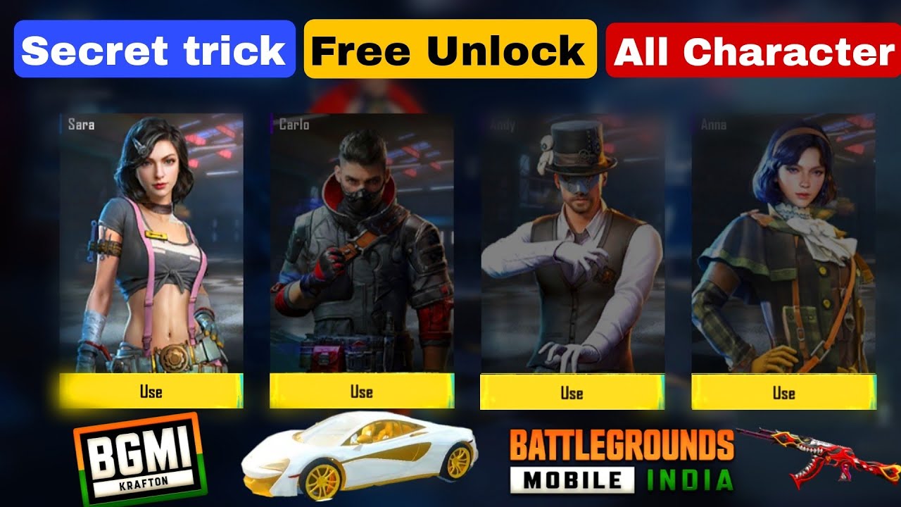 The secret to unlocking all characters in BGMI for free - YouTube
