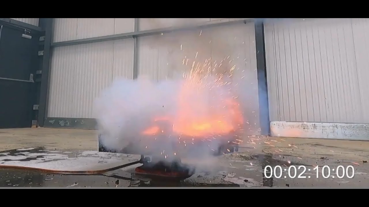 Water vs. TRF+ | The Battery Fire You Need to See to Believe - YouTube