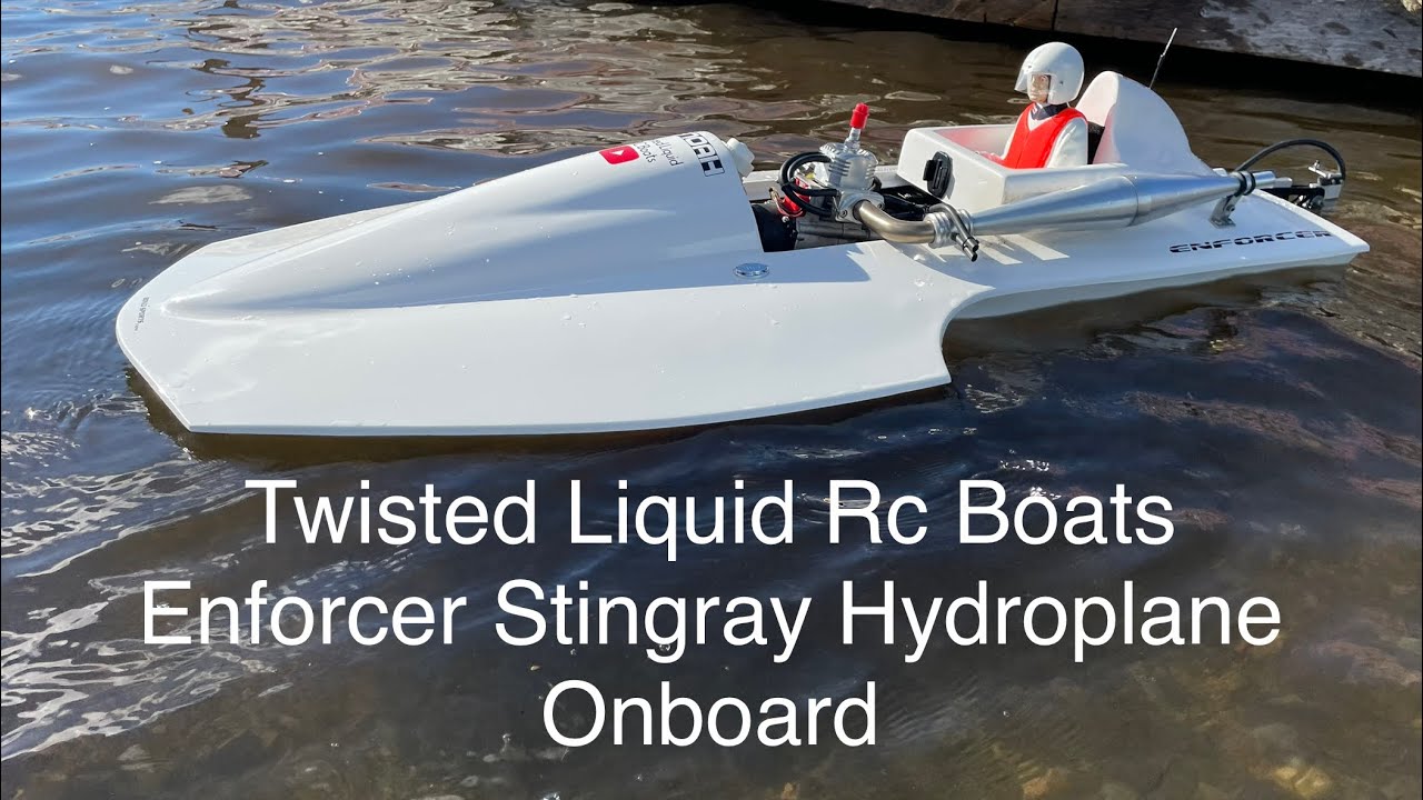 Enforcer Stingray Hydroplane Rc Boat Onboard Split Screen - YouTube