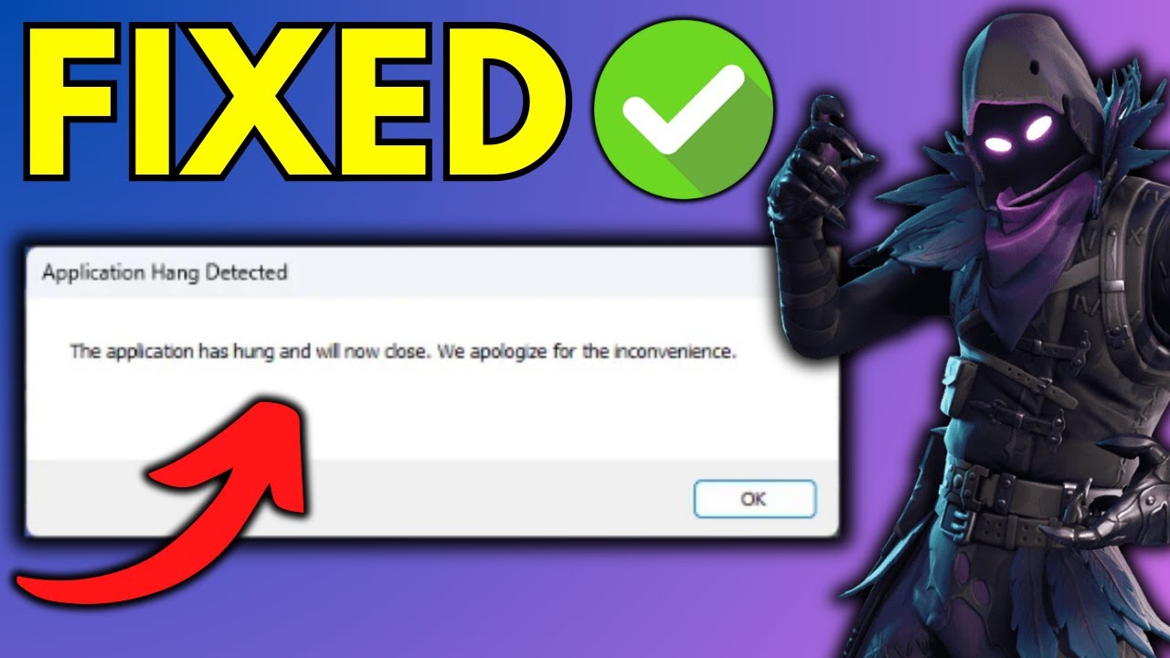 How To Fix Fortnite The Application Has Hung And Will Now Close - YouTube