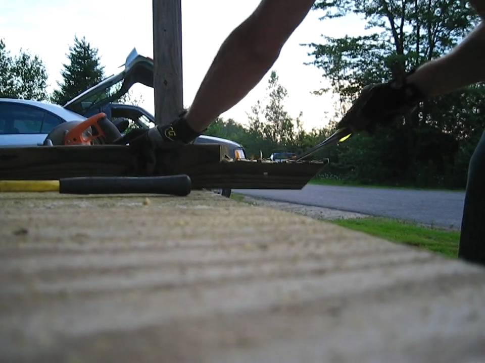 Notching 4x4 post - YouTube