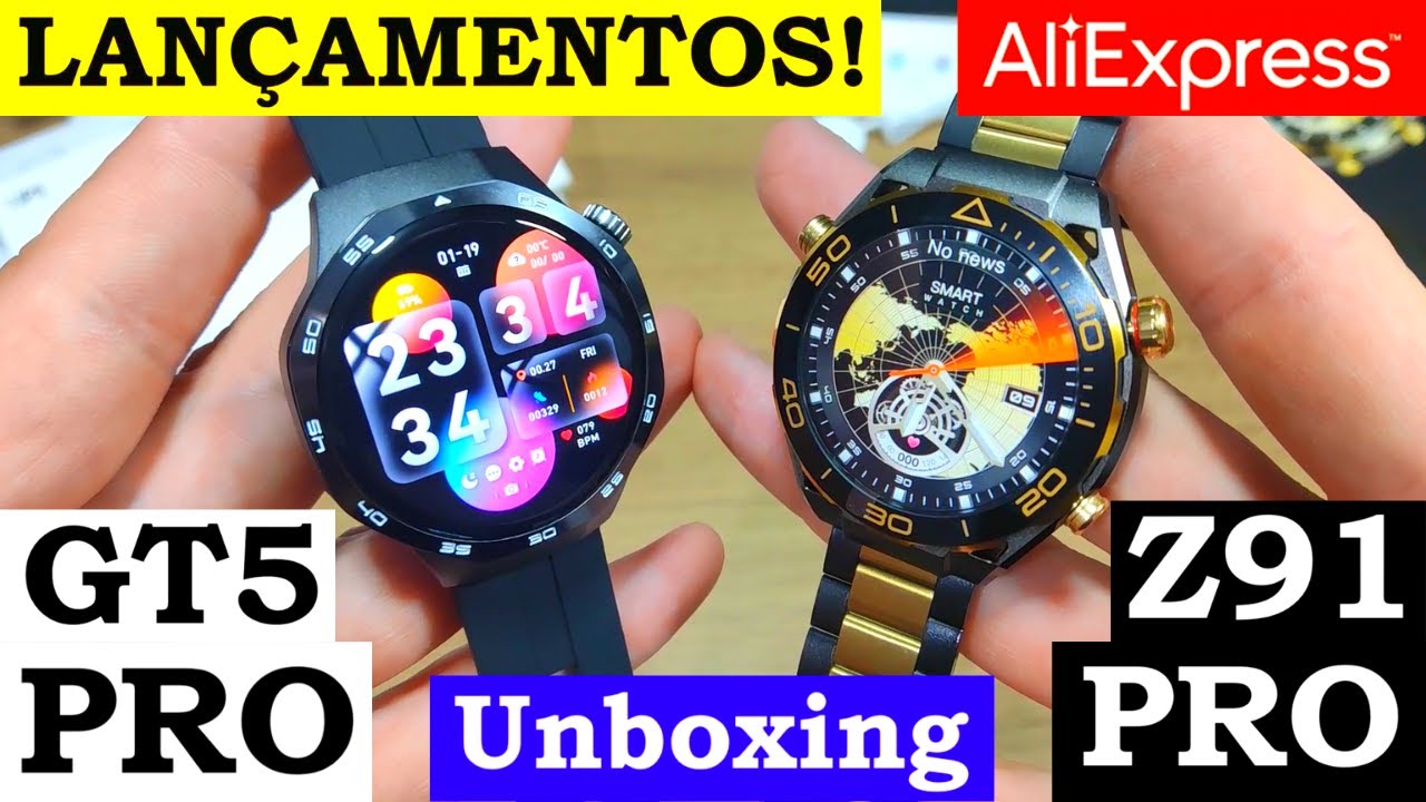 SMARTWATCH GT5 PRO E Z91 PRO MAX LANÇAMENTOS BONS E BARATOS DO ...