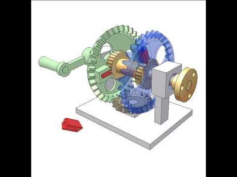 Mechanism for converting two-way to one-way rotation 1c - YouTube