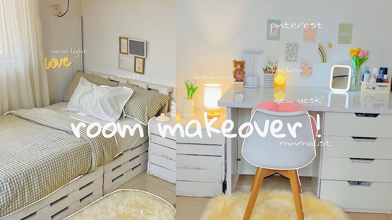 aesthetic room makeover ᥫ᭡🧸ྀི | new desk setup | Korean, Pinterest ...