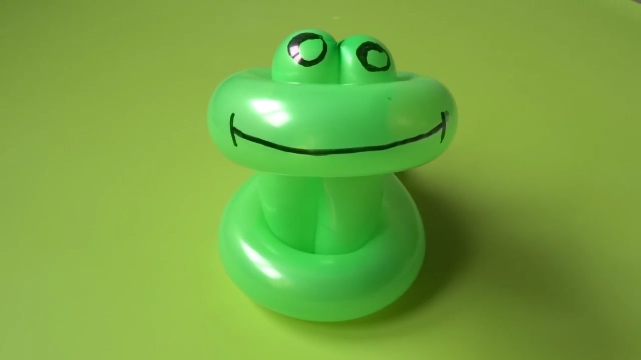 como hacer una RANITA con un globo - YouTube