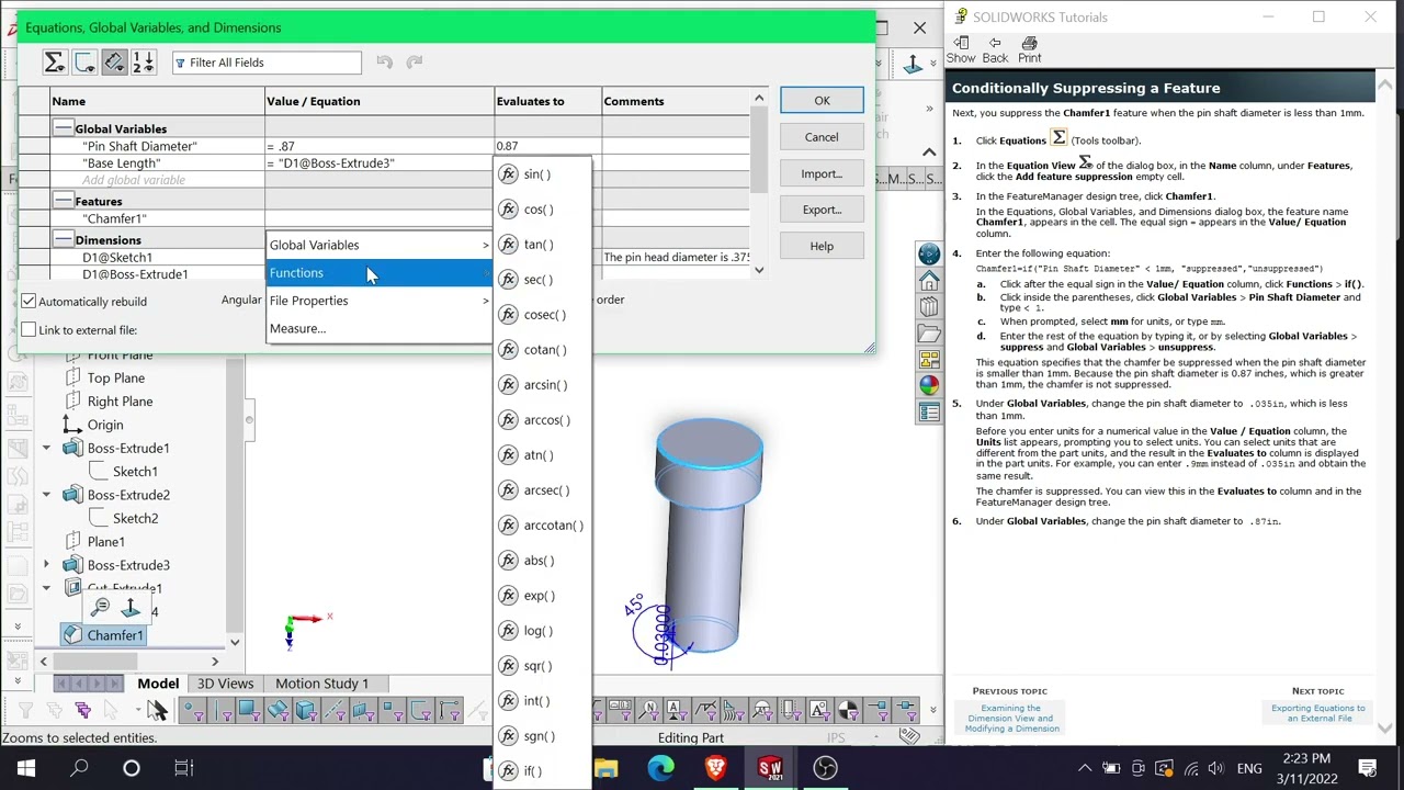 Equations - Advanced Techniques - SOLIDWORKS ## - YouTube
