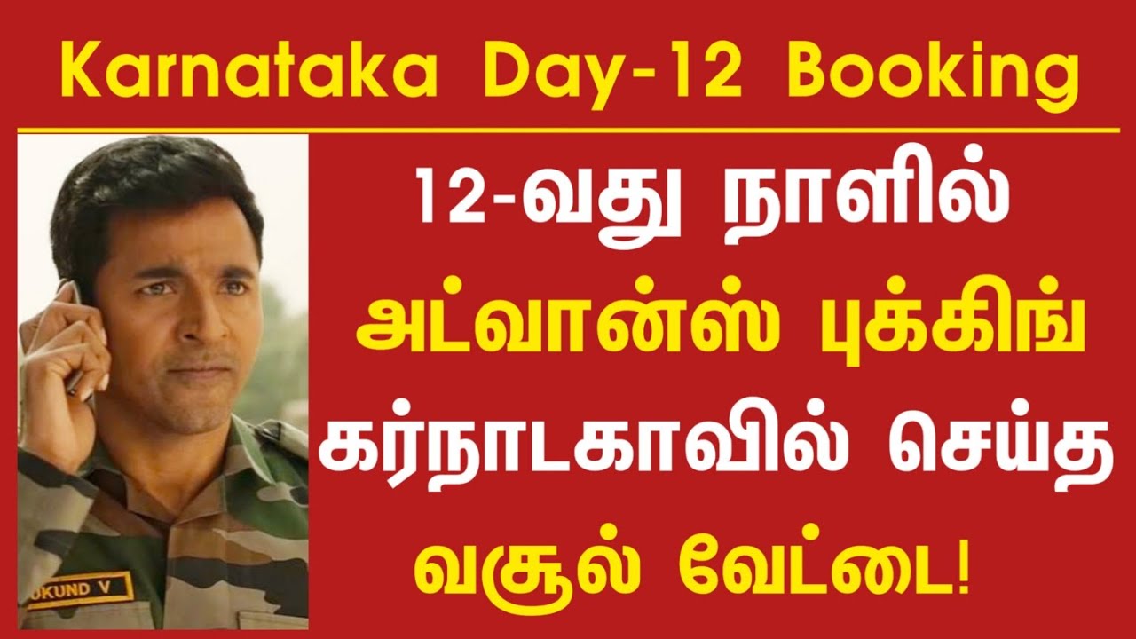 Karnataka Day-12🔥Amaran Advance Booking | Amaran Box Office Collection ...